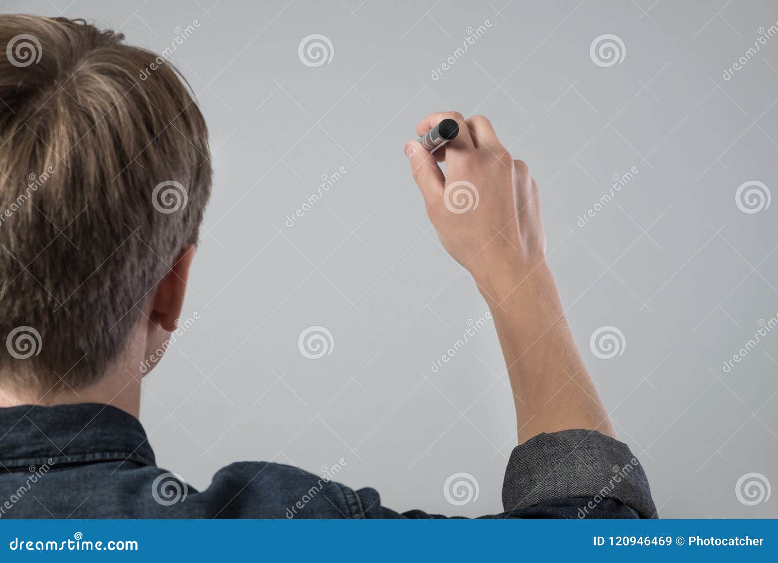 Young man with pen stock image. Image of portrait, glass - 120946469