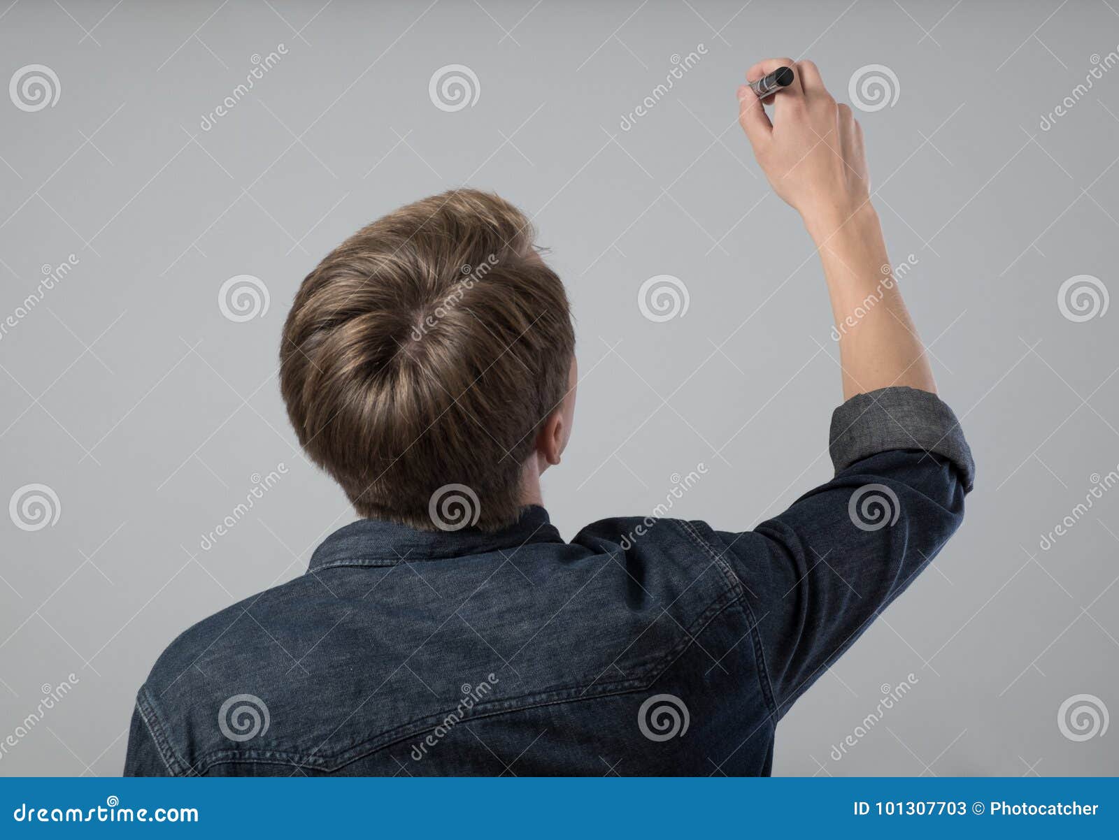 Young man with pen stock image. Image of beautiful, copy - 101307703