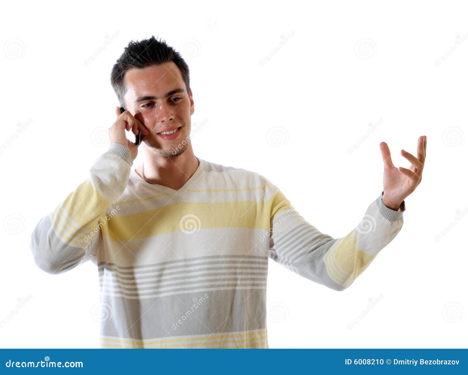 The young man with phone stock photo. Image of handsome - 6008210