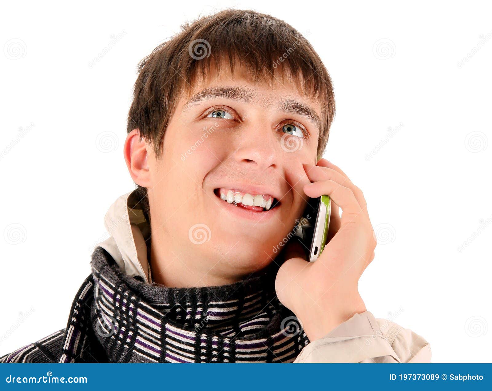 Young Man with a Phone stock image. Image of handsome - 197373089