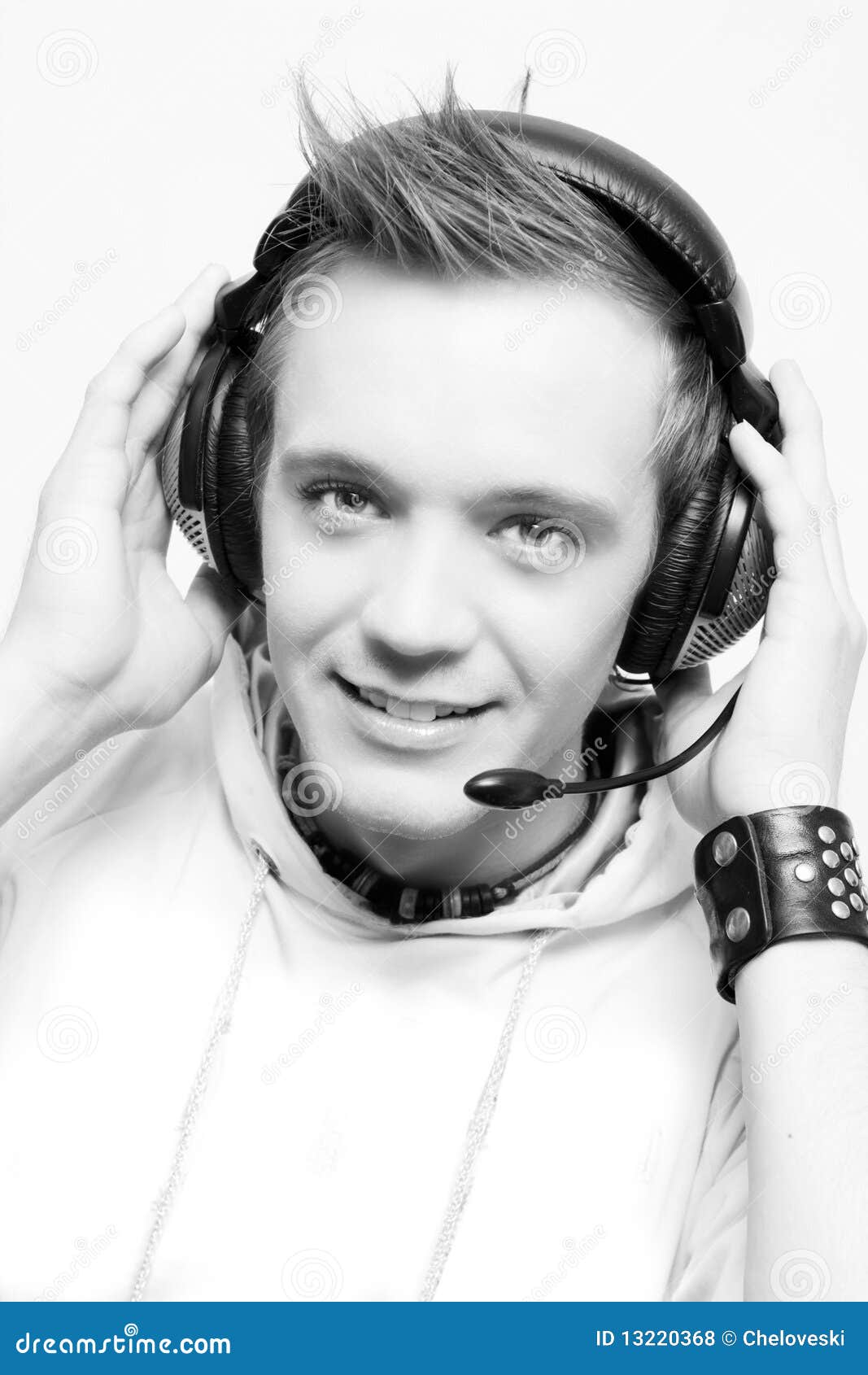 Young man with phone heads stock photo. Image of ibiza - 13220368