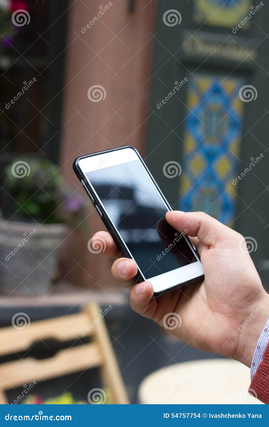 The Young Man with the Phone in His Hand Stock Photo - Image of ...