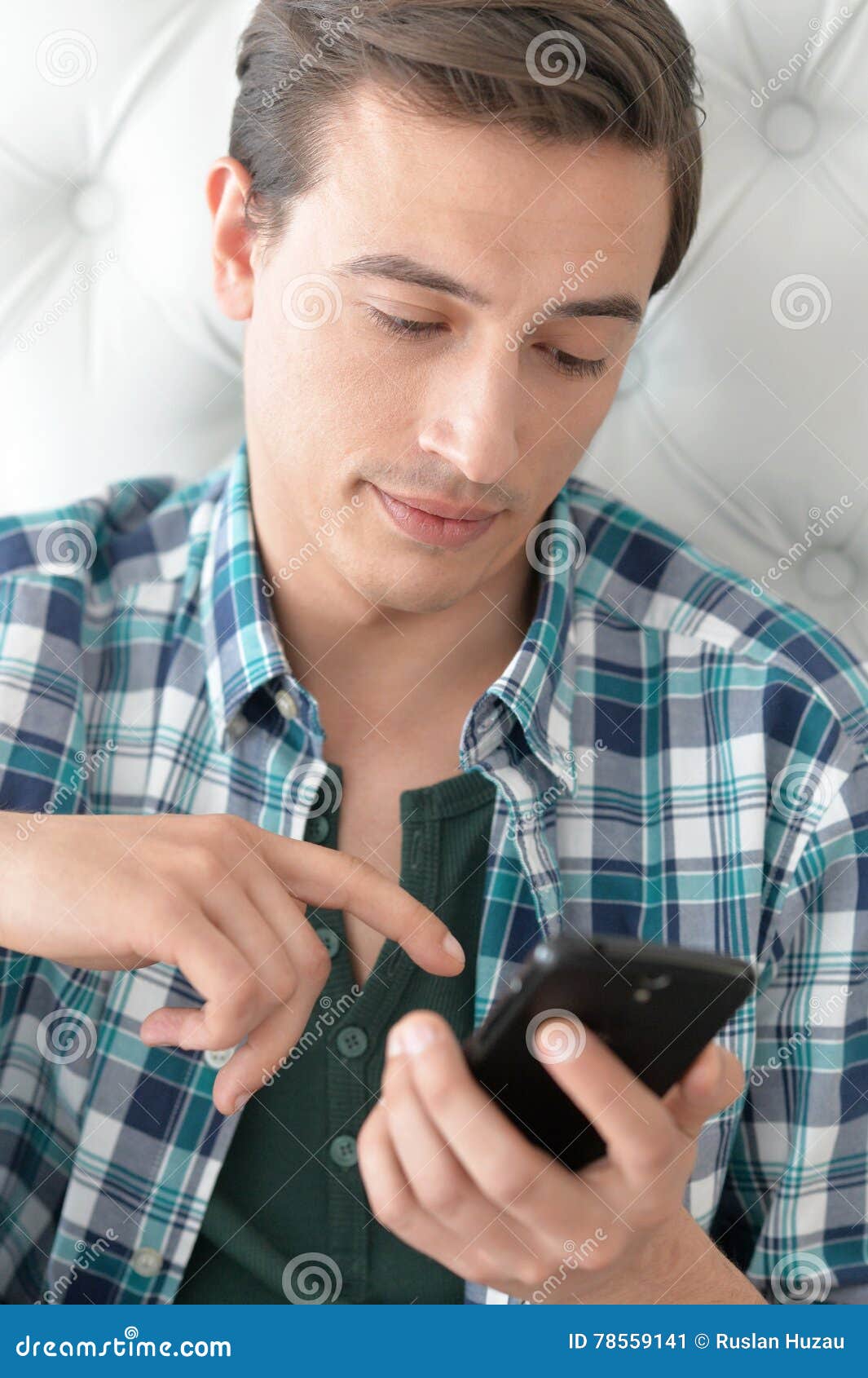 Young man with phone stock image. Image of handsome, adult - 78559141
