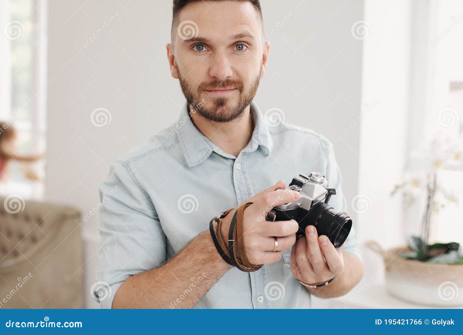 Young Man with Photo Camera Stock Photo - Image of hobby, black: 195421766