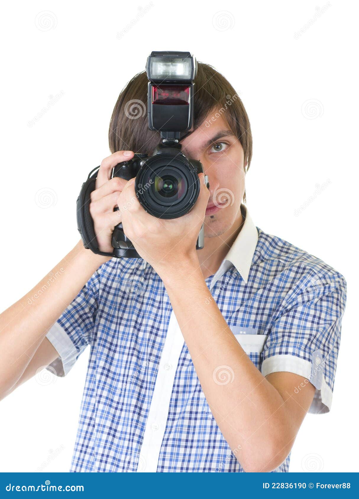 Young man photographer stock photo. Image of ready, focus - 22836190