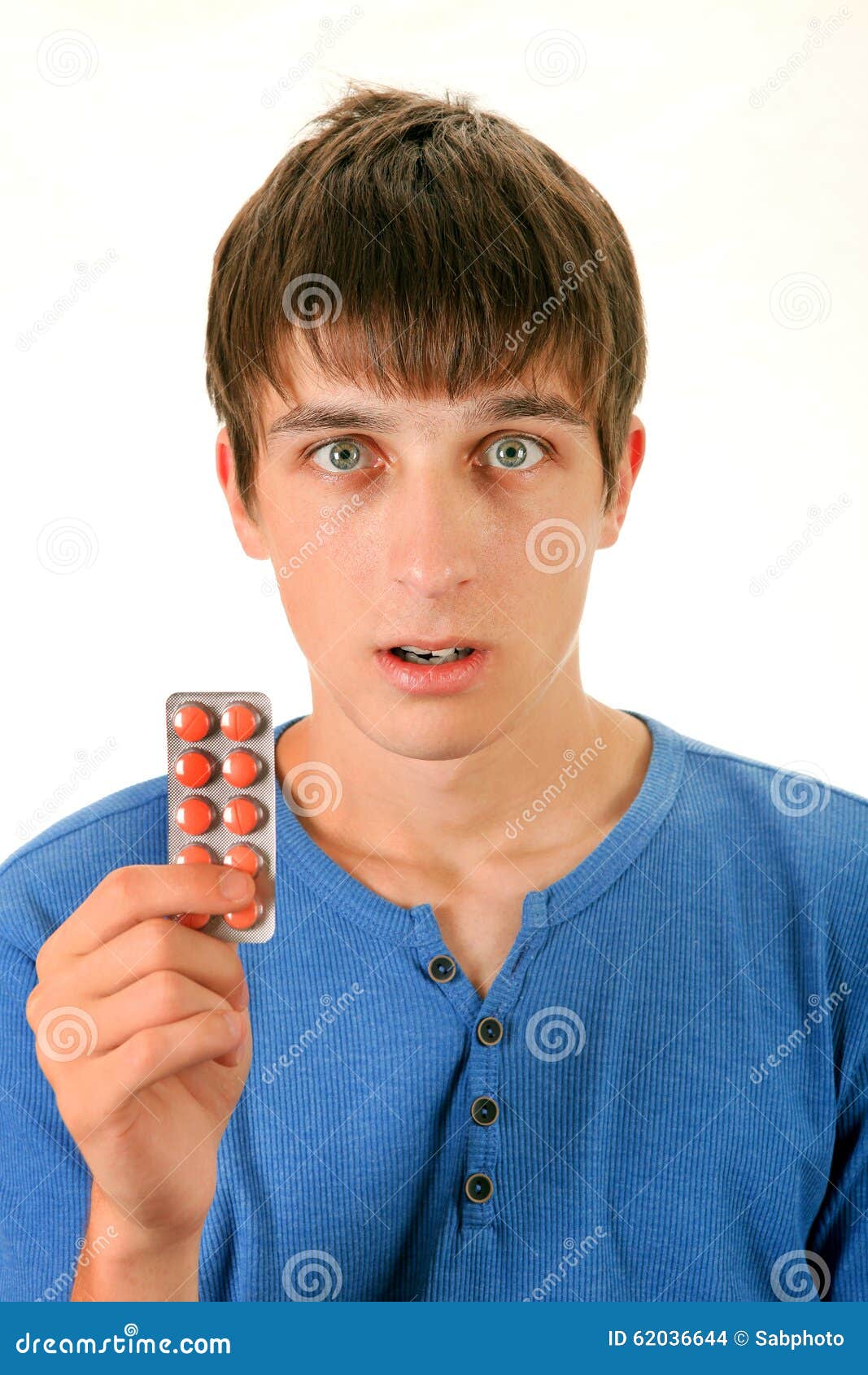 Young Man with the Pills stock photo. Image of cute, hand - 62036644