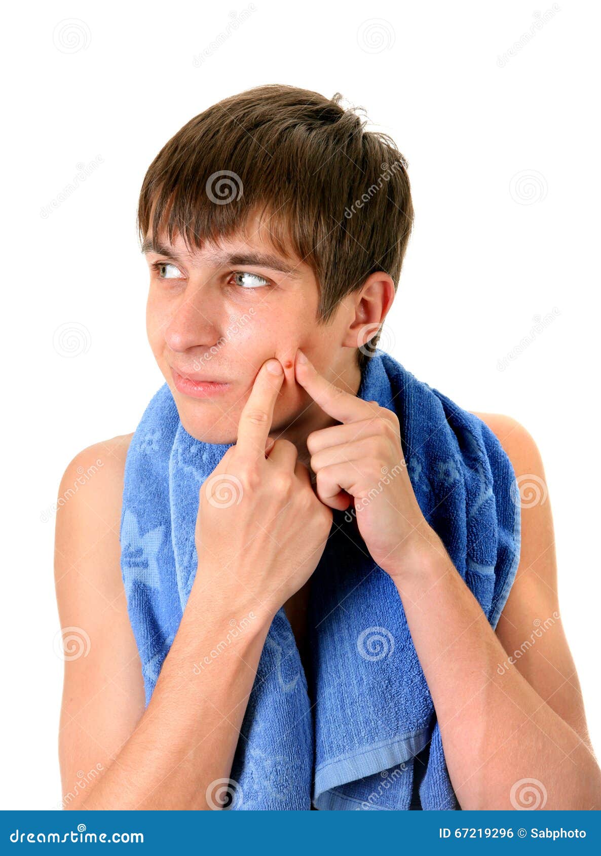 Young Man with the Pimple stock photo. Image of closeup - 67219296