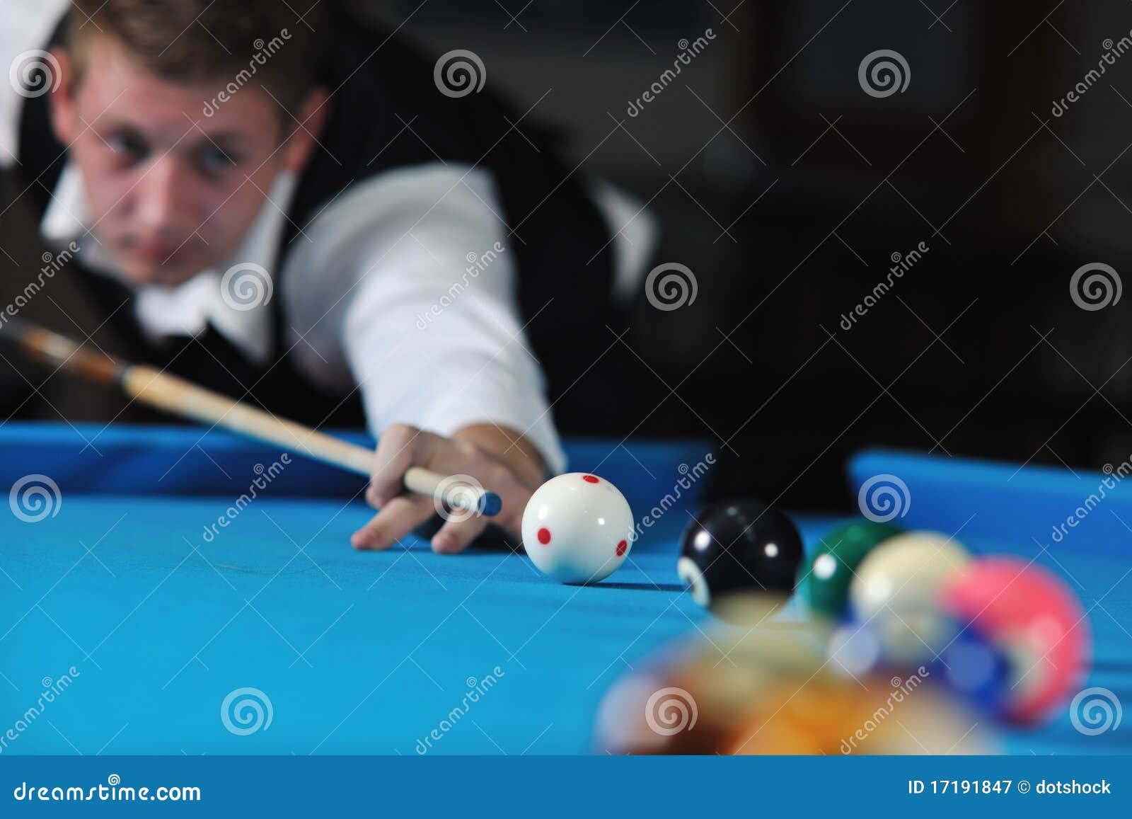 Young Man Play Pro Billiard Game Stock Image - Image of billiard ...