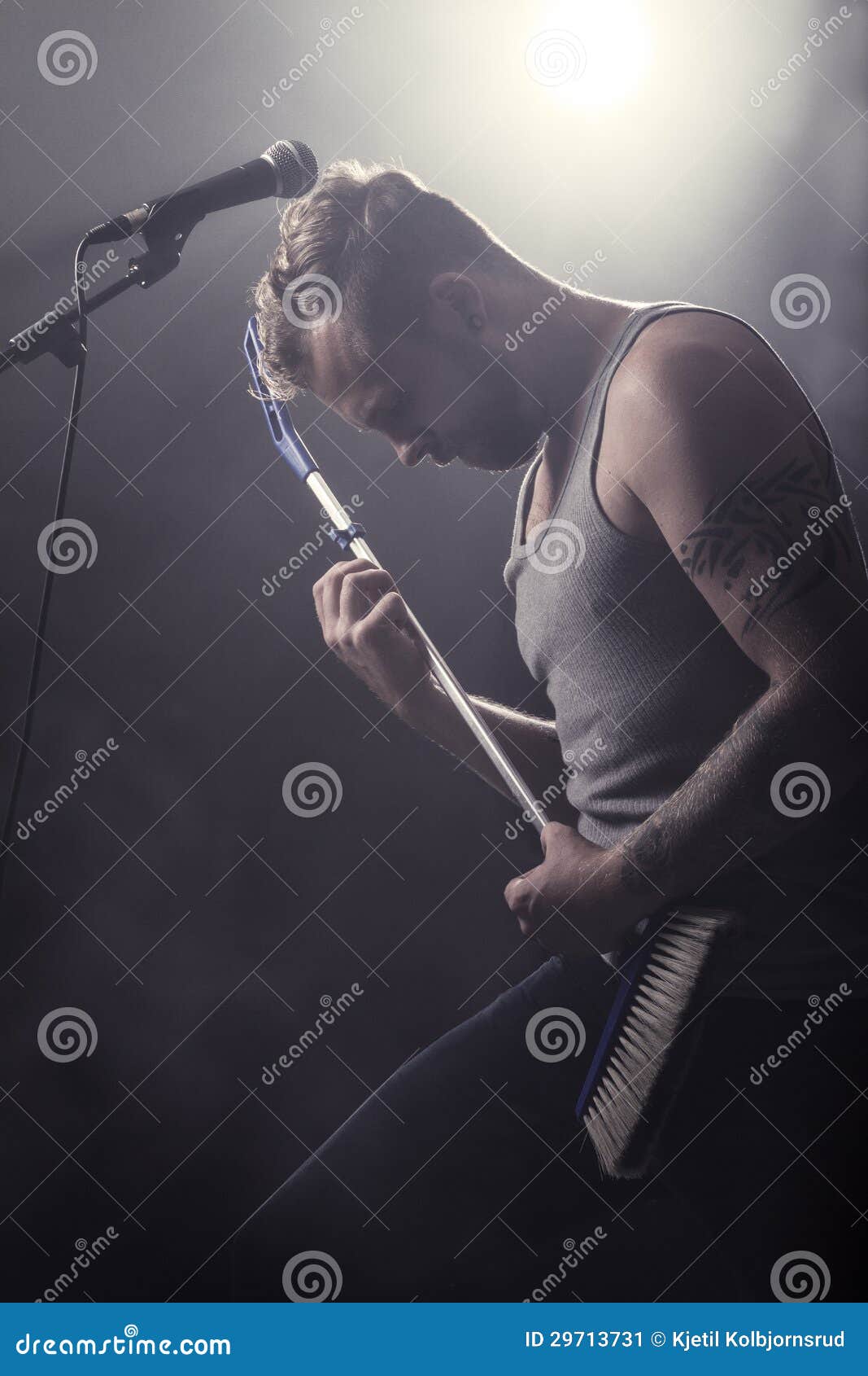 Man Rocking Out With Broom Royalty-Free Stock Image | CartoonDealer.com ...