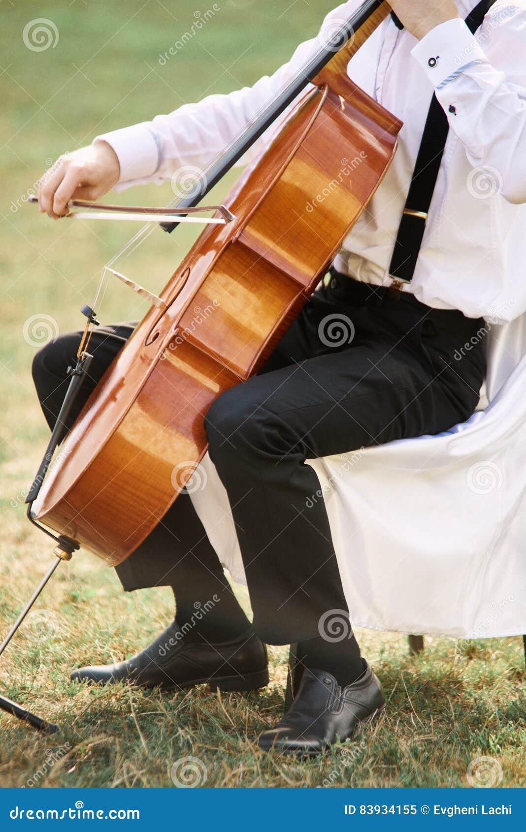 Young Man Playing Cello Outside. Stock Image - Image of cellist, lesson ...