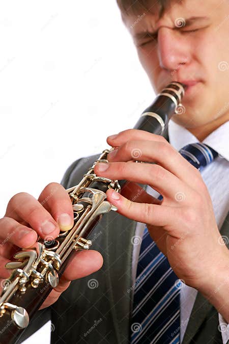 A Young Man Playing the Clarinet Stock Photo - Image of musician ...