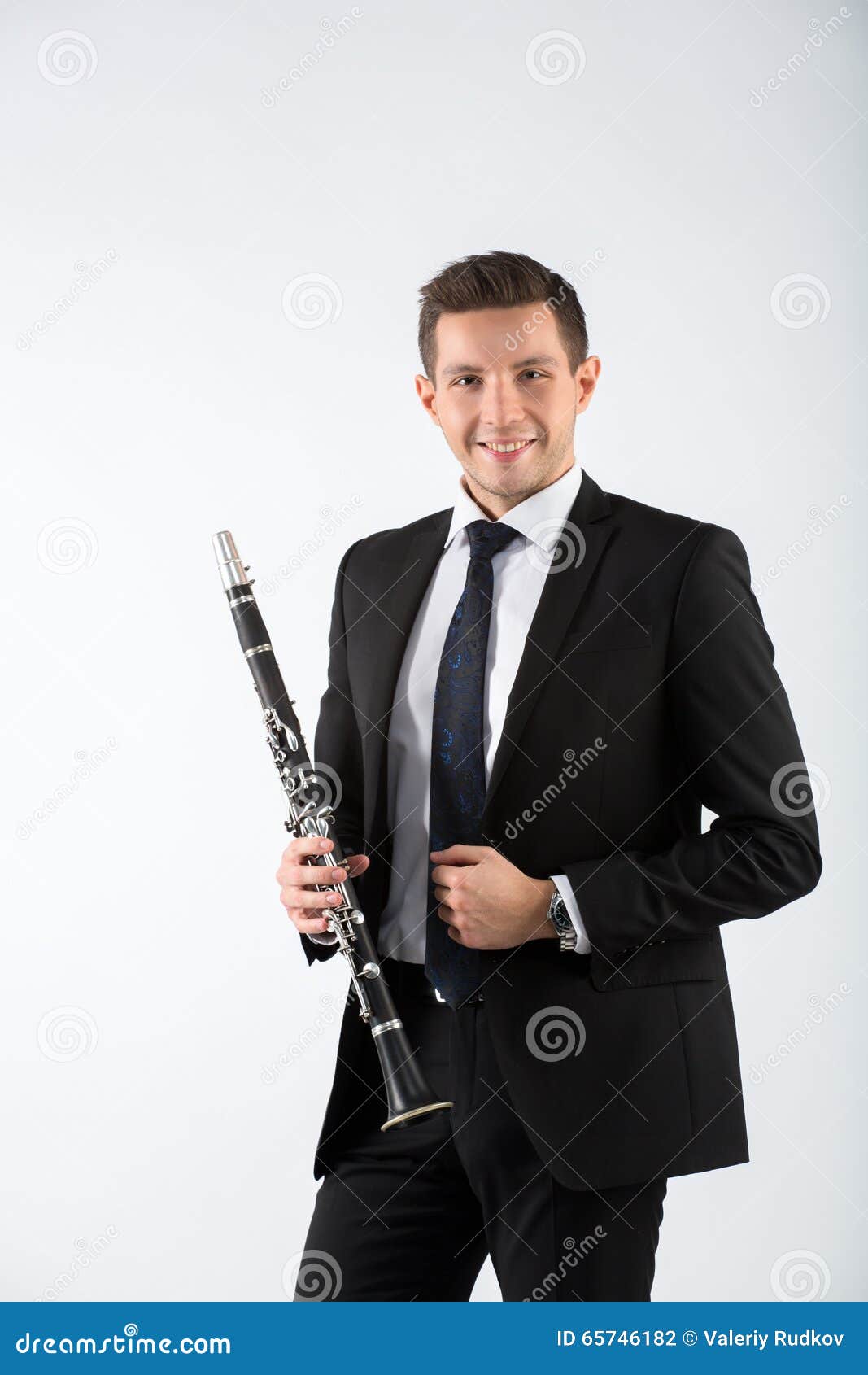 Young Man Playing the Clarinet Stock Photo - Image of jazz, education ...