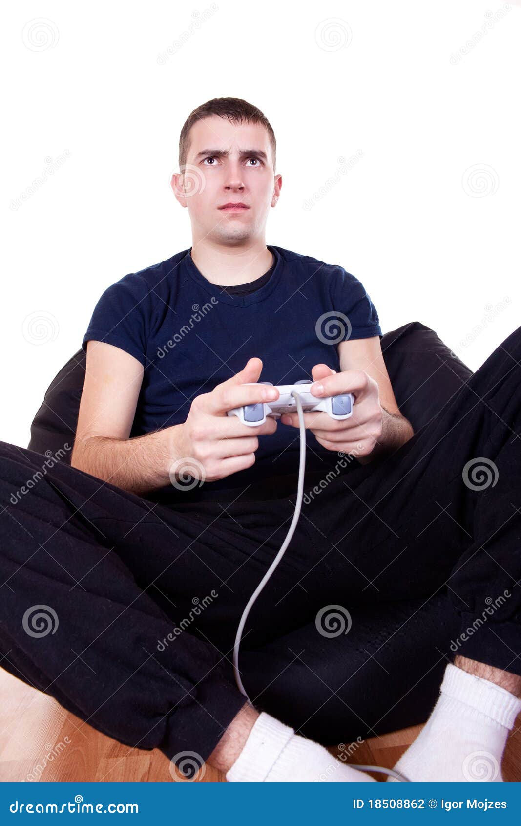 Young Man Playing Computer Game Stock Photo - Image of computer ...