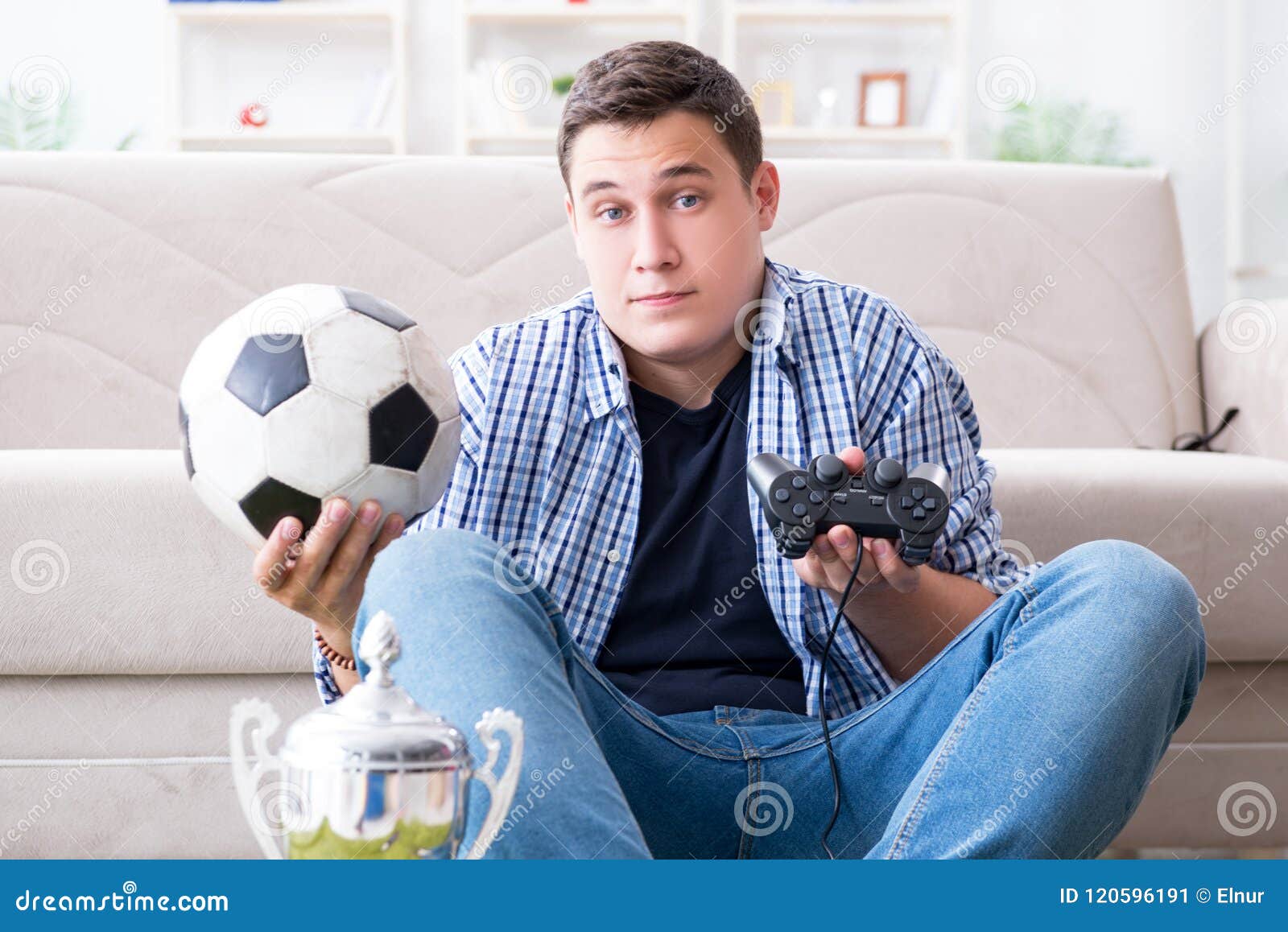 The Young Man Playing Computer Games at Home Stock Image - Image of ...