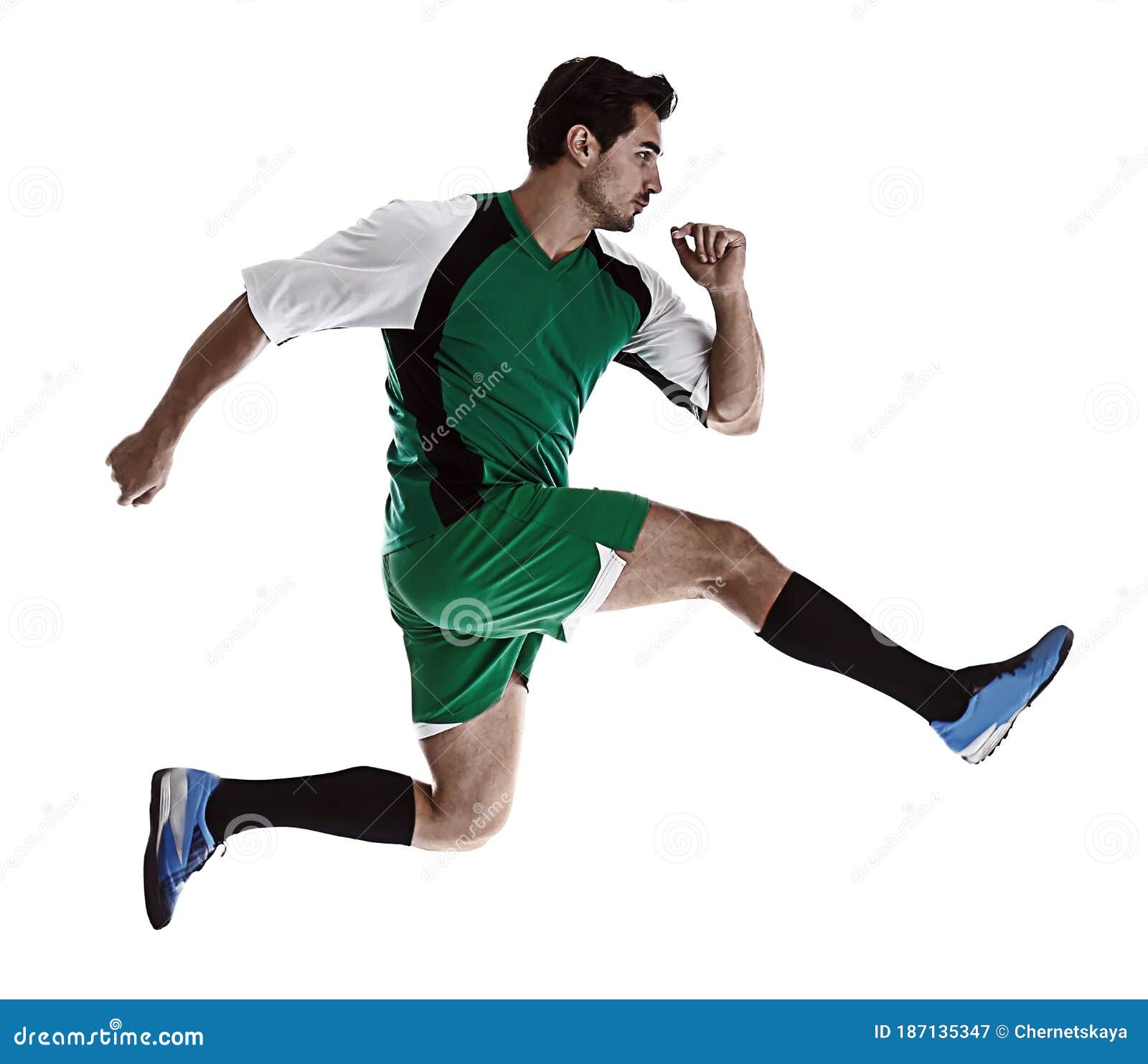 Young Man Playing Football on Background Stock Image - Image of ...