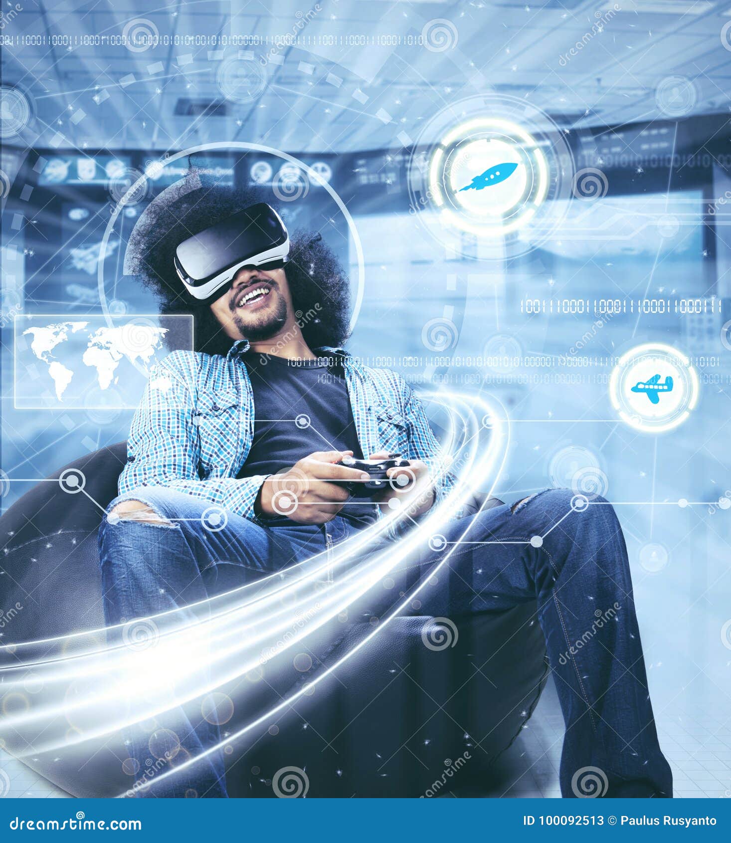 Young Man Playing Game with Futuristic Screen Stock Image - Image of ... Young Man Playing Game with Futuristic Screen Stock Image - Image of ...