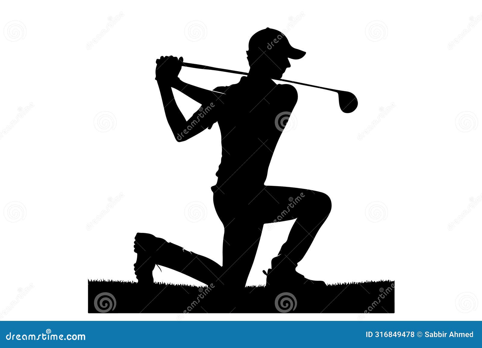 A Young Man Playing Golf Vector Stock Vector - Illustration of golf ...