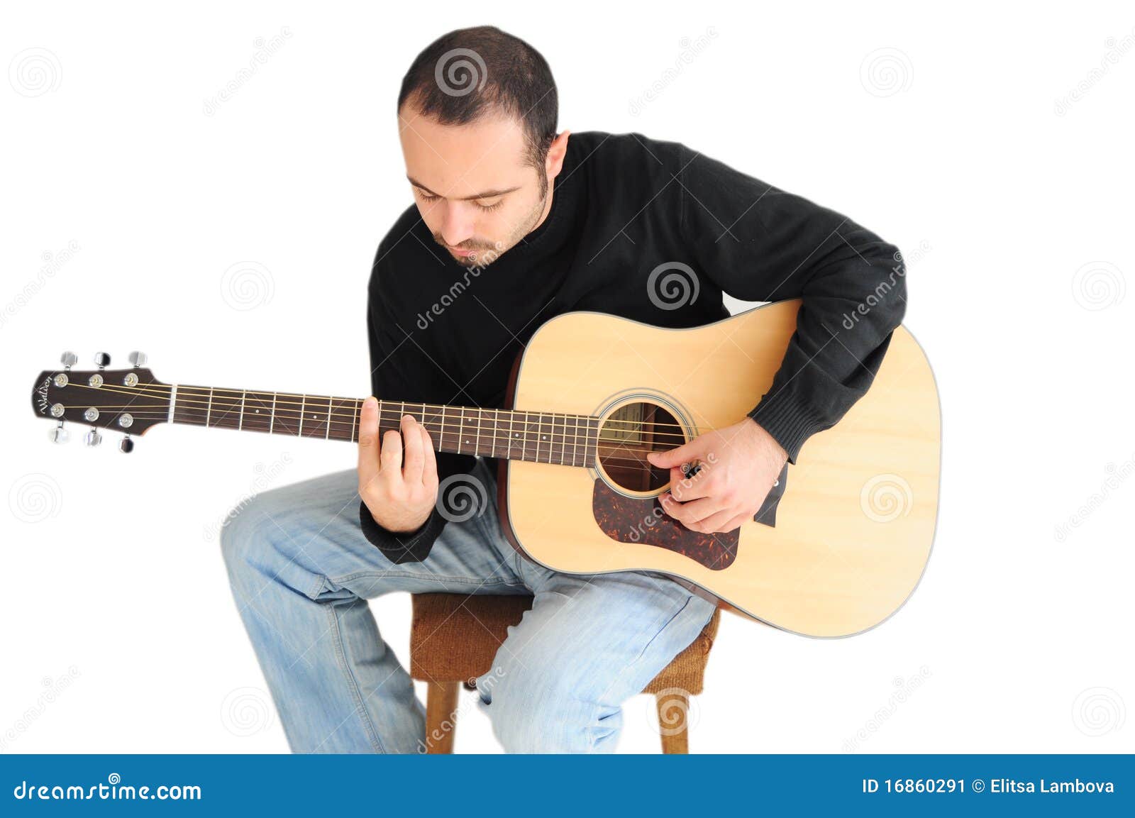 Young Man Playing the Guitar Stock Image - Image of musician, playing ...