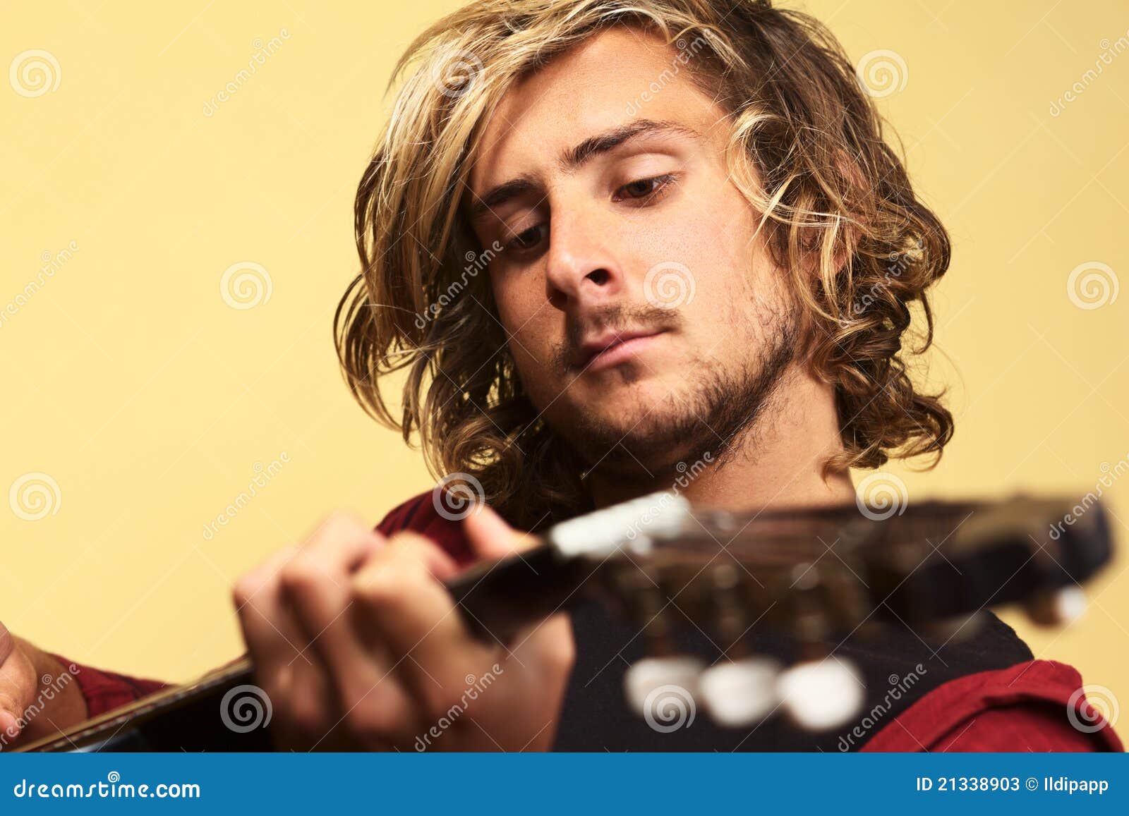 Young Man Playing the Guitar Stock Image - Image of guitar ...