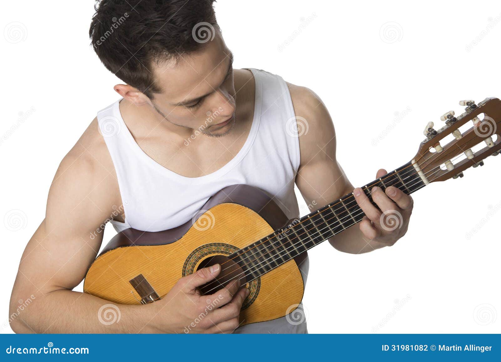 Young Man Playing Guitar stock photo. Image of hobbies - 31981082