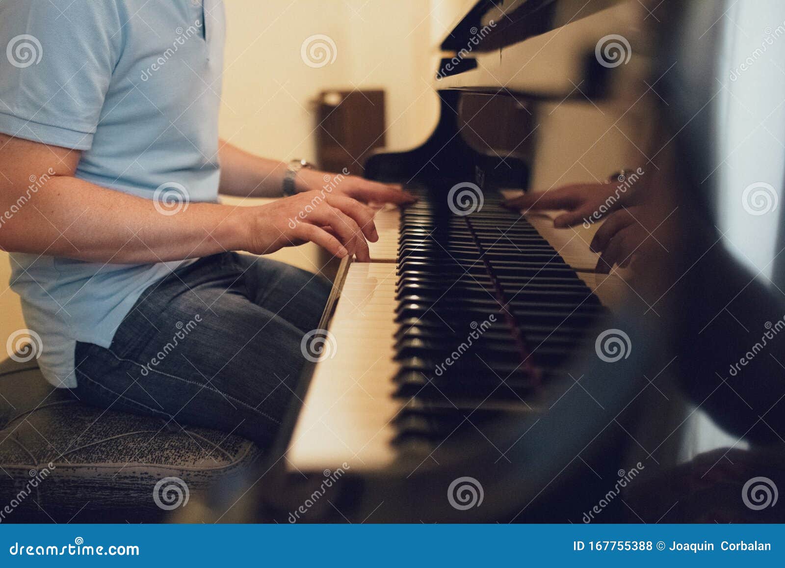 Young Man Playing the Piano Stock Photo - Image of adult, passion ...