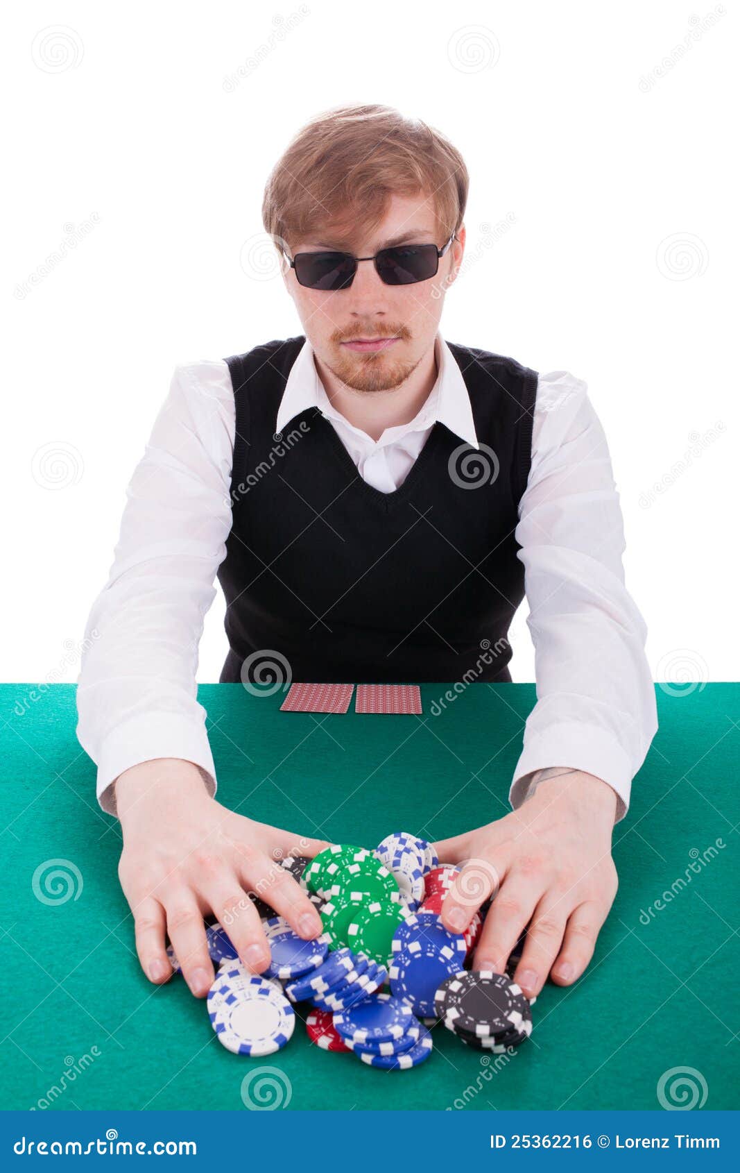 A Young Man is Playing Poker Stock Photo - Image of dark, poker: 25362216