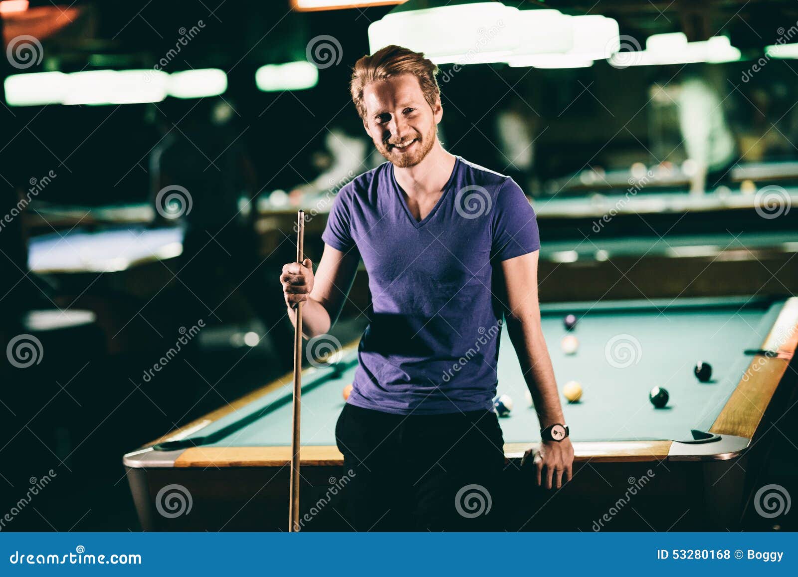 Young man playing pool stock photo. Image of enjoyment - 53280168