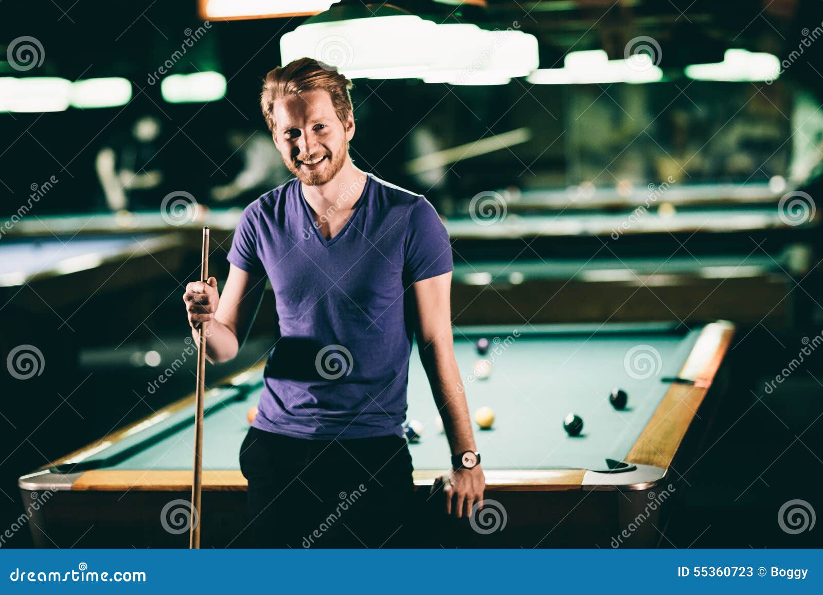 Young man playing pool stock image. Image of playing - 55360723