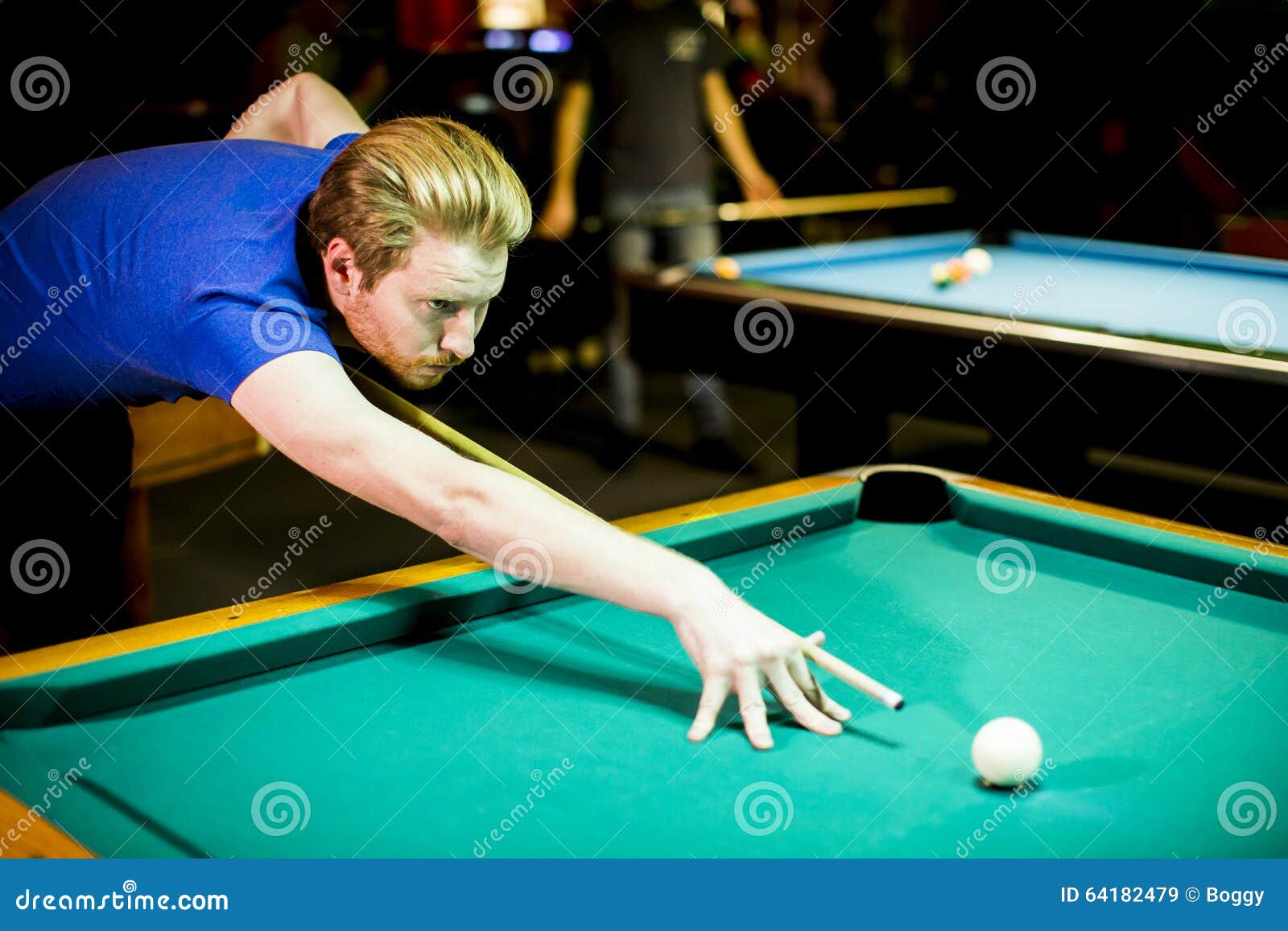Young man playing snooker stock image. Image of caucasian - 64182479