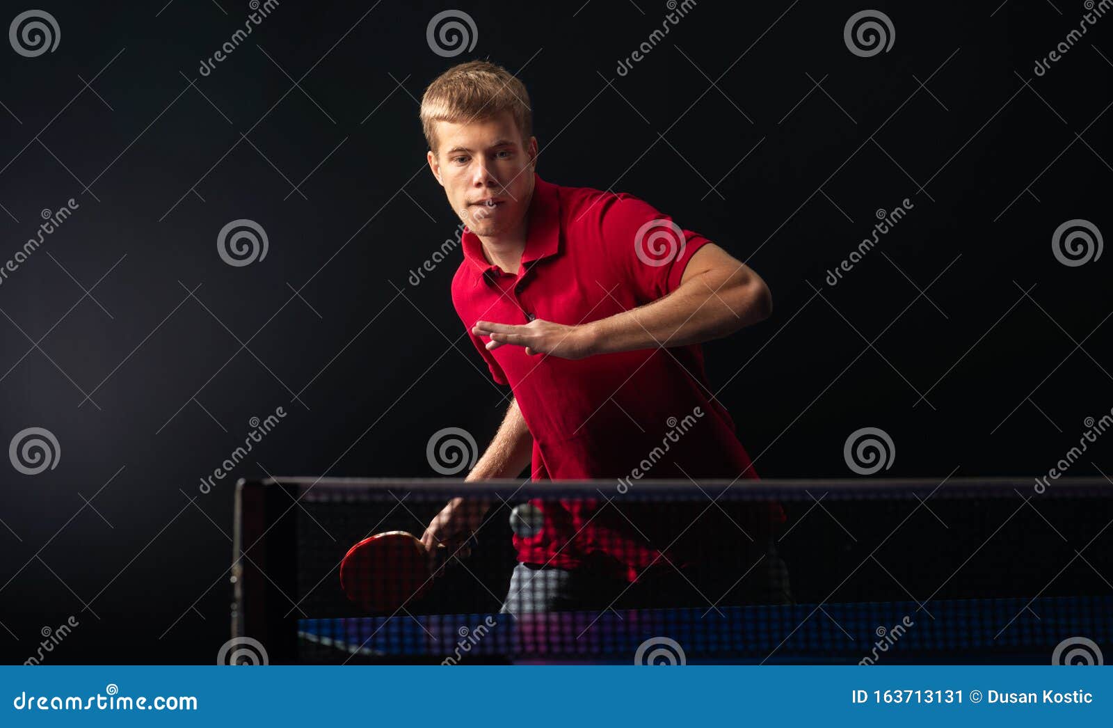 Young Man Playing Table Tennis Stock Image - Image of speed, equipment ...