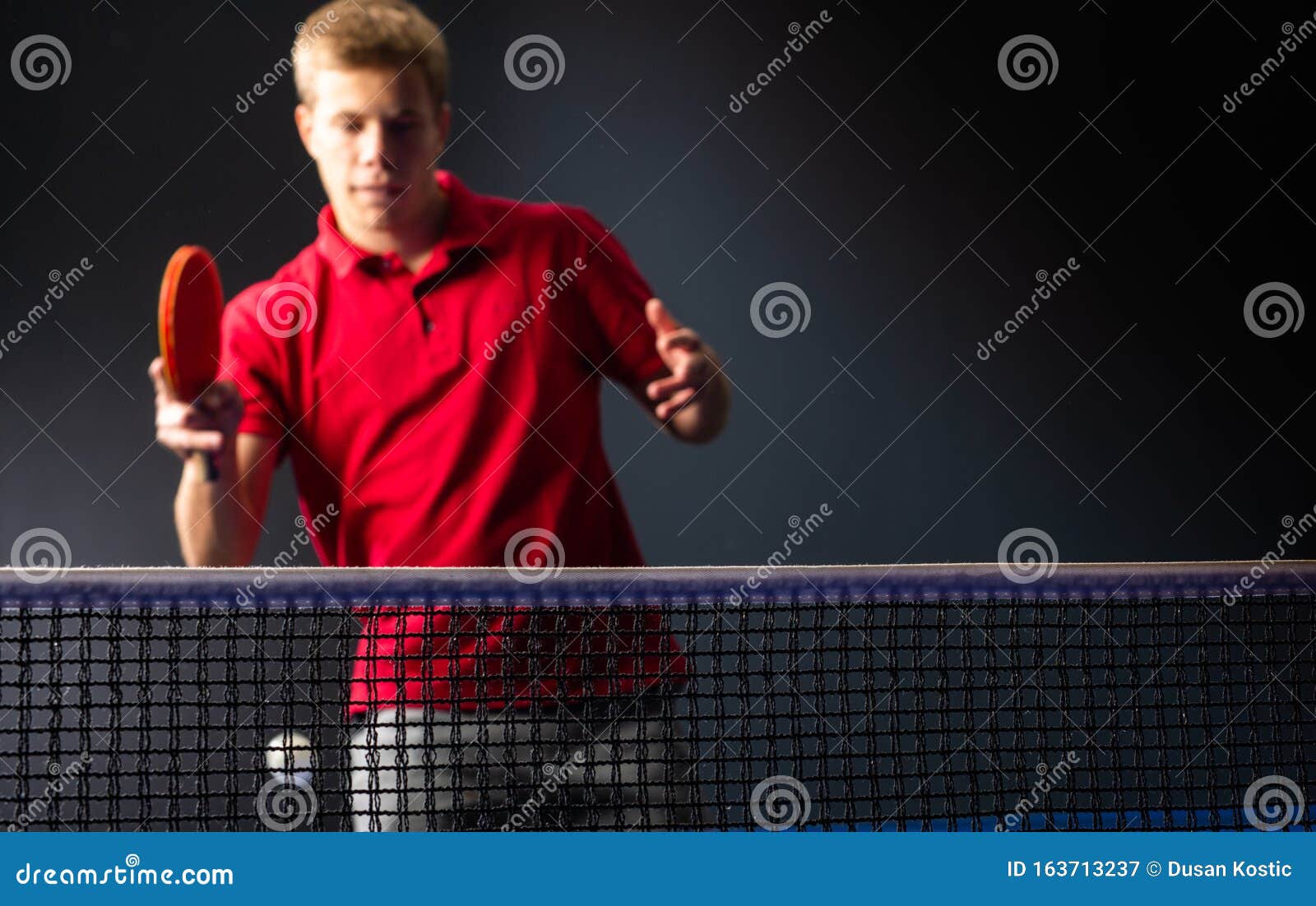 Young Man Playing Table Tennis Stock Image - Image of male, playing ...