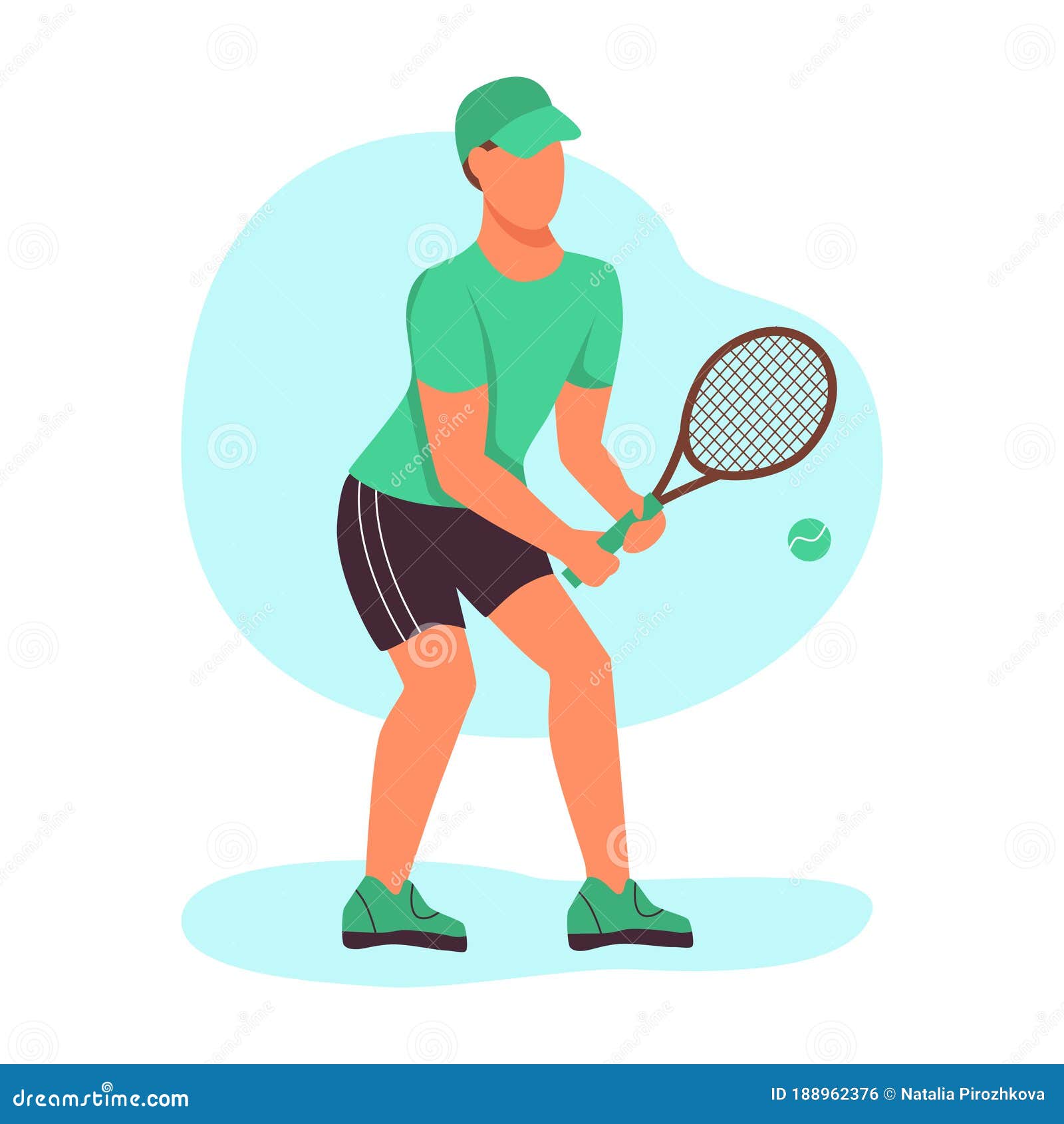 A young man playing tennis stock vector. Illustration of athlete ...