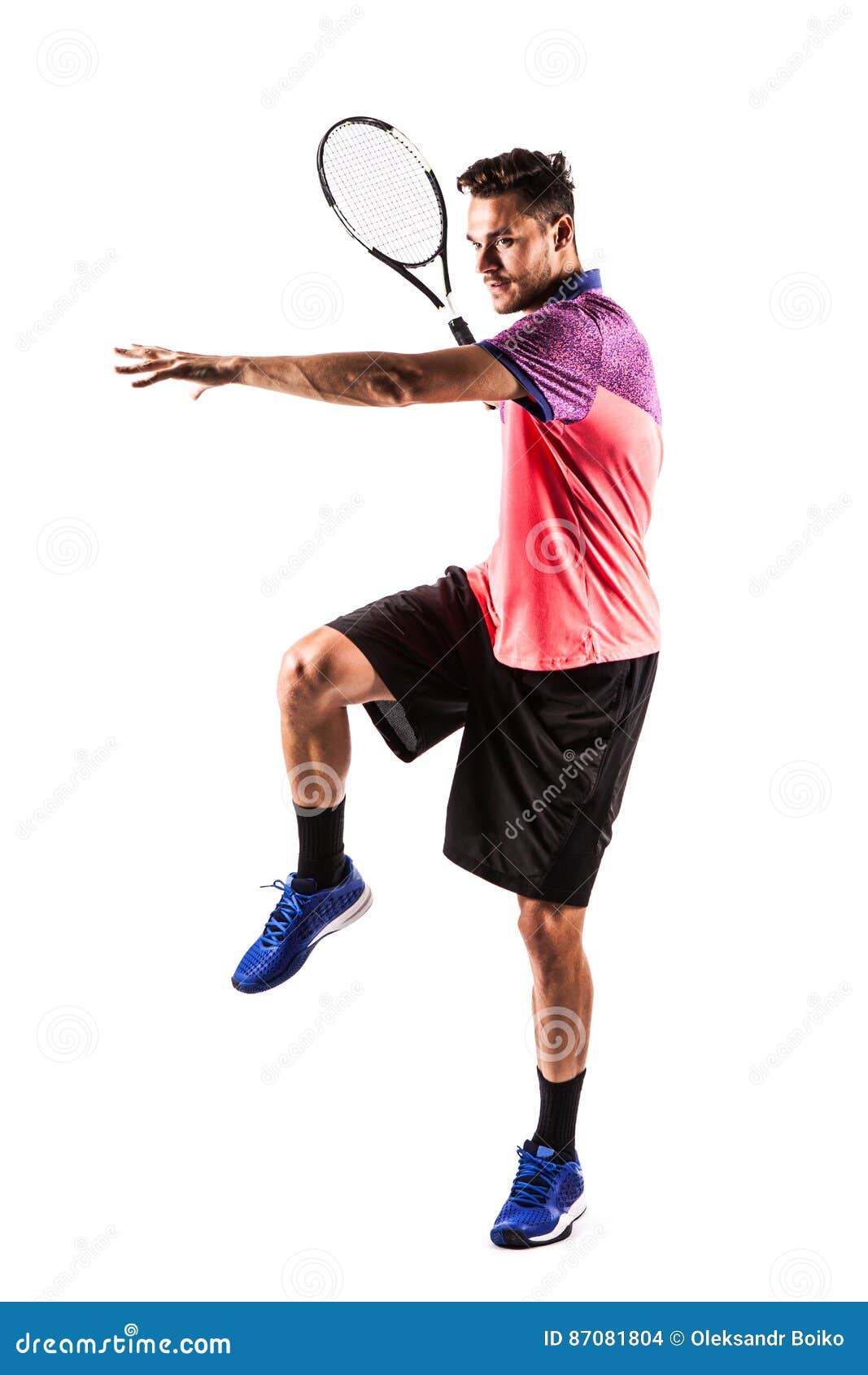 Young man playing tennis stock photo. Image of handsome - 87081804
