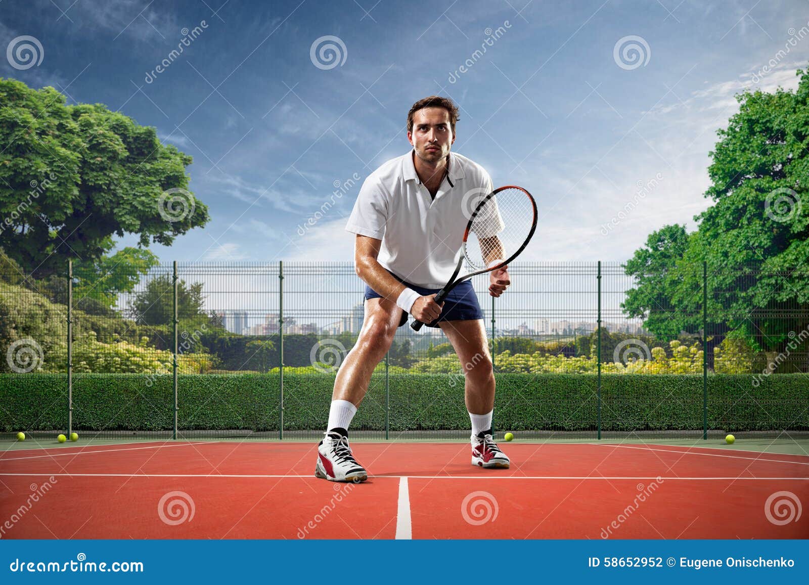 Young Man is Playing Tennis Stock Photo - Image of leisure, hobby: 58652952
