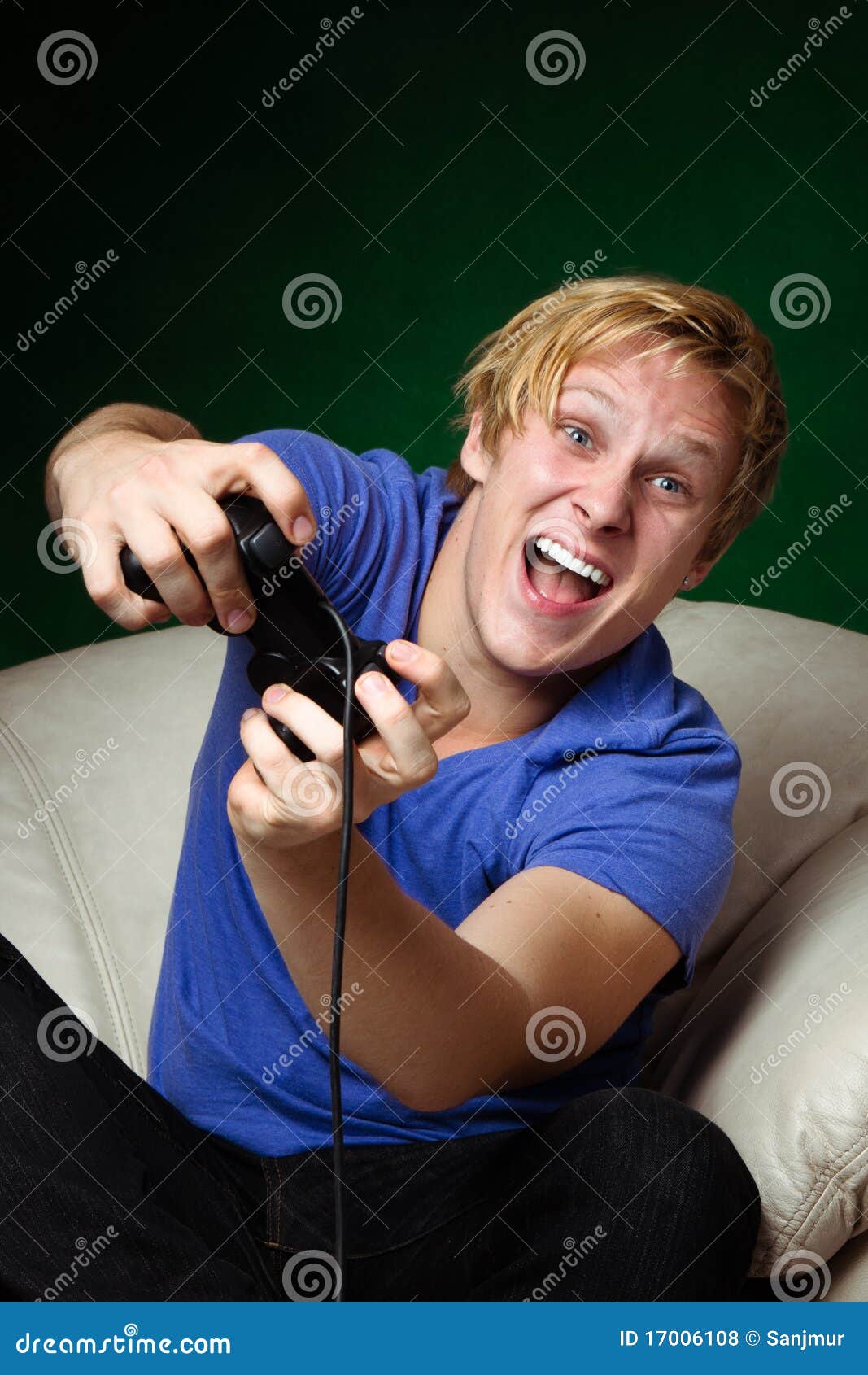 Young Man Playing Video Games Stock Photo - Image of competition ...