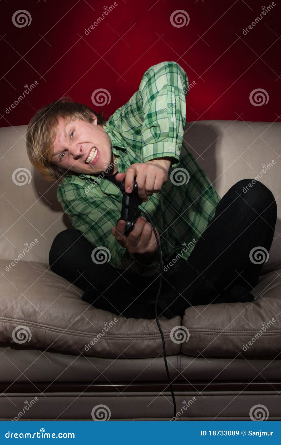 Young Man Playing Video Games Stock Image - Image of people, console ...