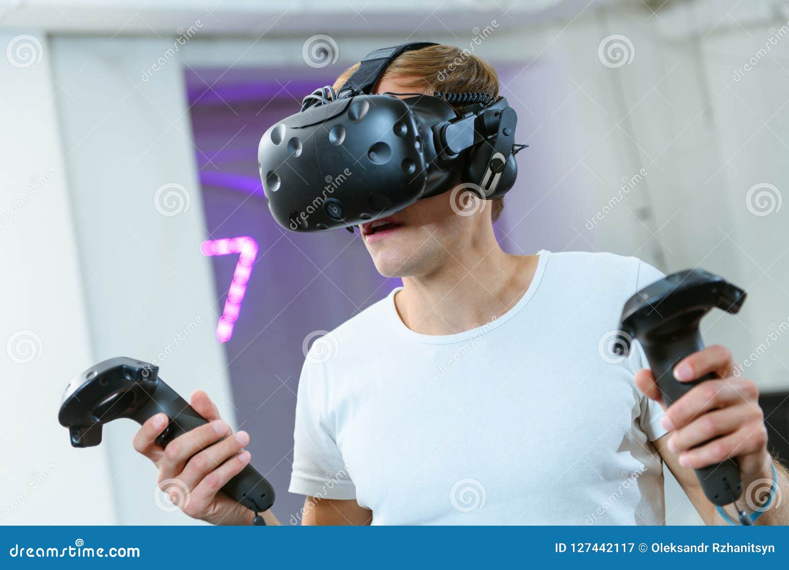 Young Man is Playing VR Games Stock Image - Image of businessman ...