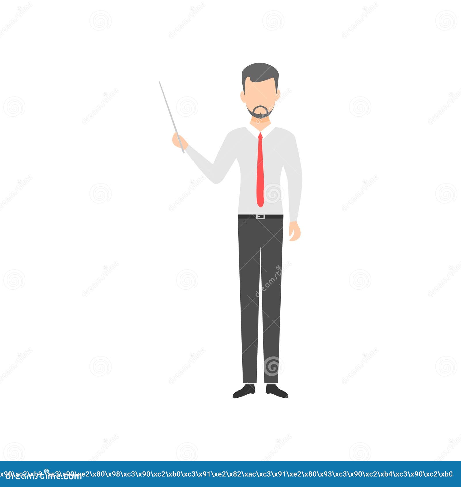 Young Man with a Pointer. Teacher Showing Presentation Stock ...