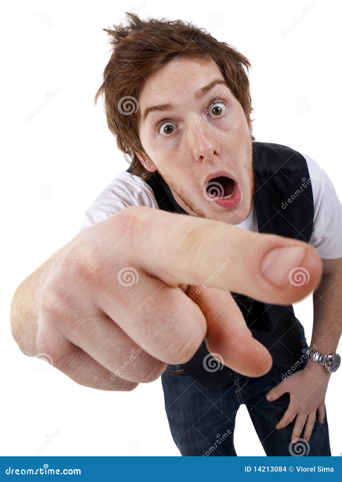 Young Man Pointing stock photo. Image of shocked, handsome - 14213084