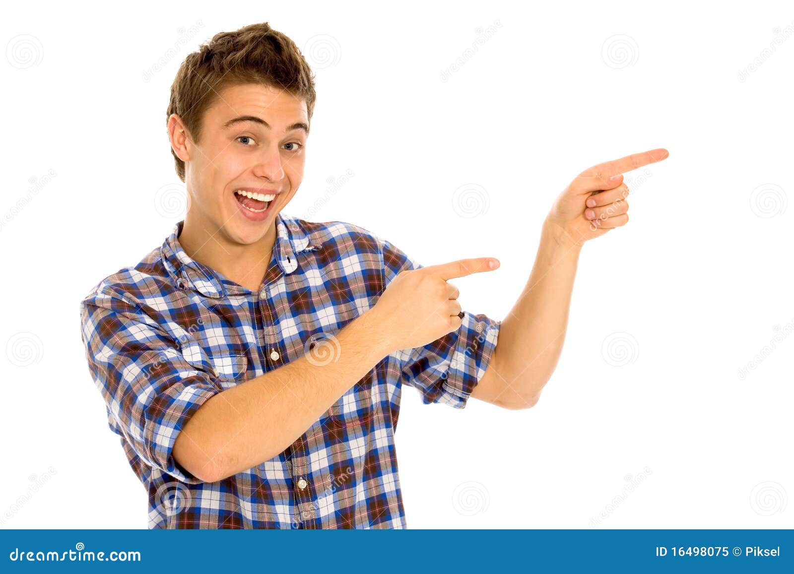 Young man pointing stock image. Image of arms, pointing - 16498075