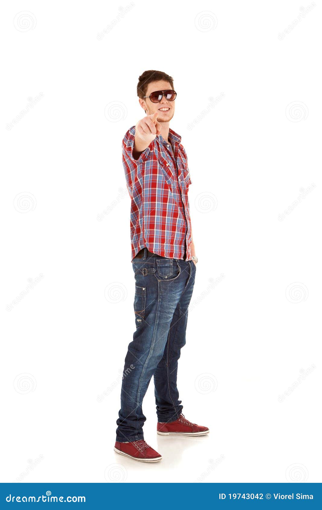 Young Man Pointing at Camera Stock Photo - Image of casual, happy: 19743042