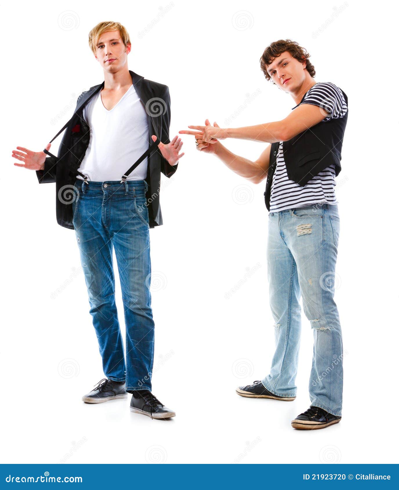 Young Man Pointing on Cool Friend Stock Photo - Image of lifestyle ...