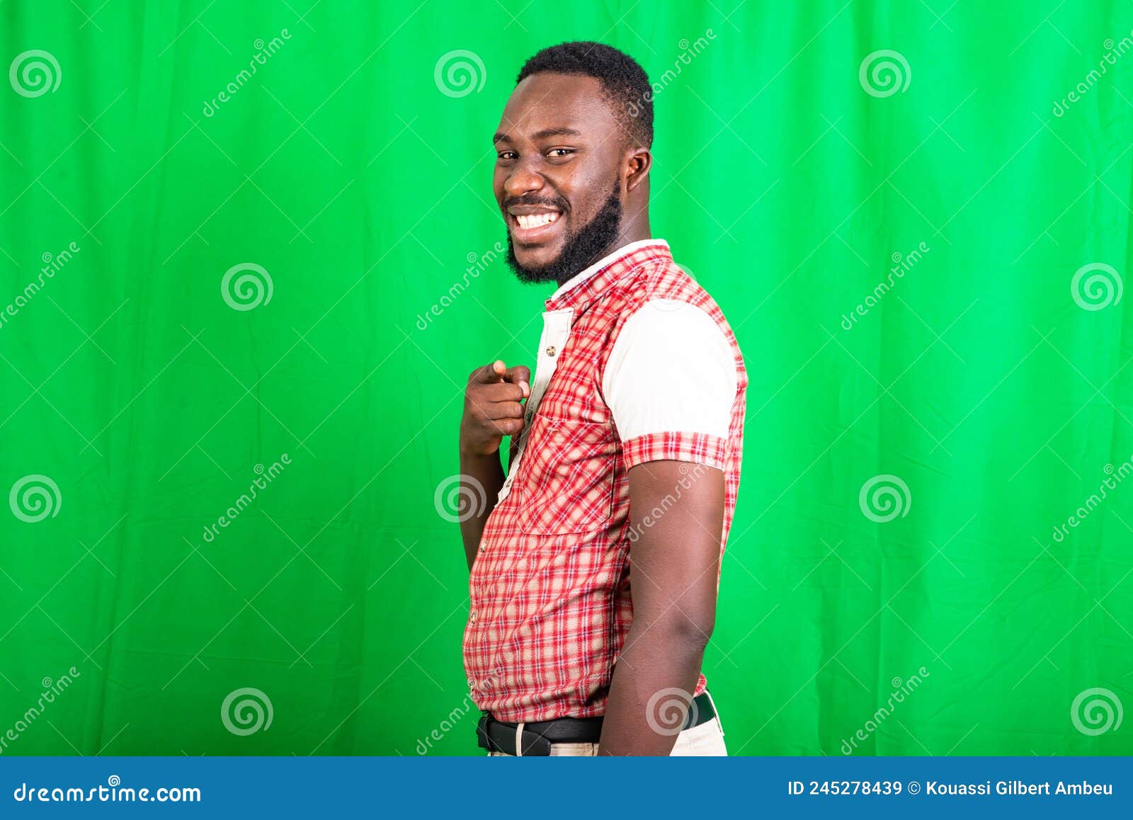 Young Man Pointing Finger Forward Smiling Stock Image - Image of ...