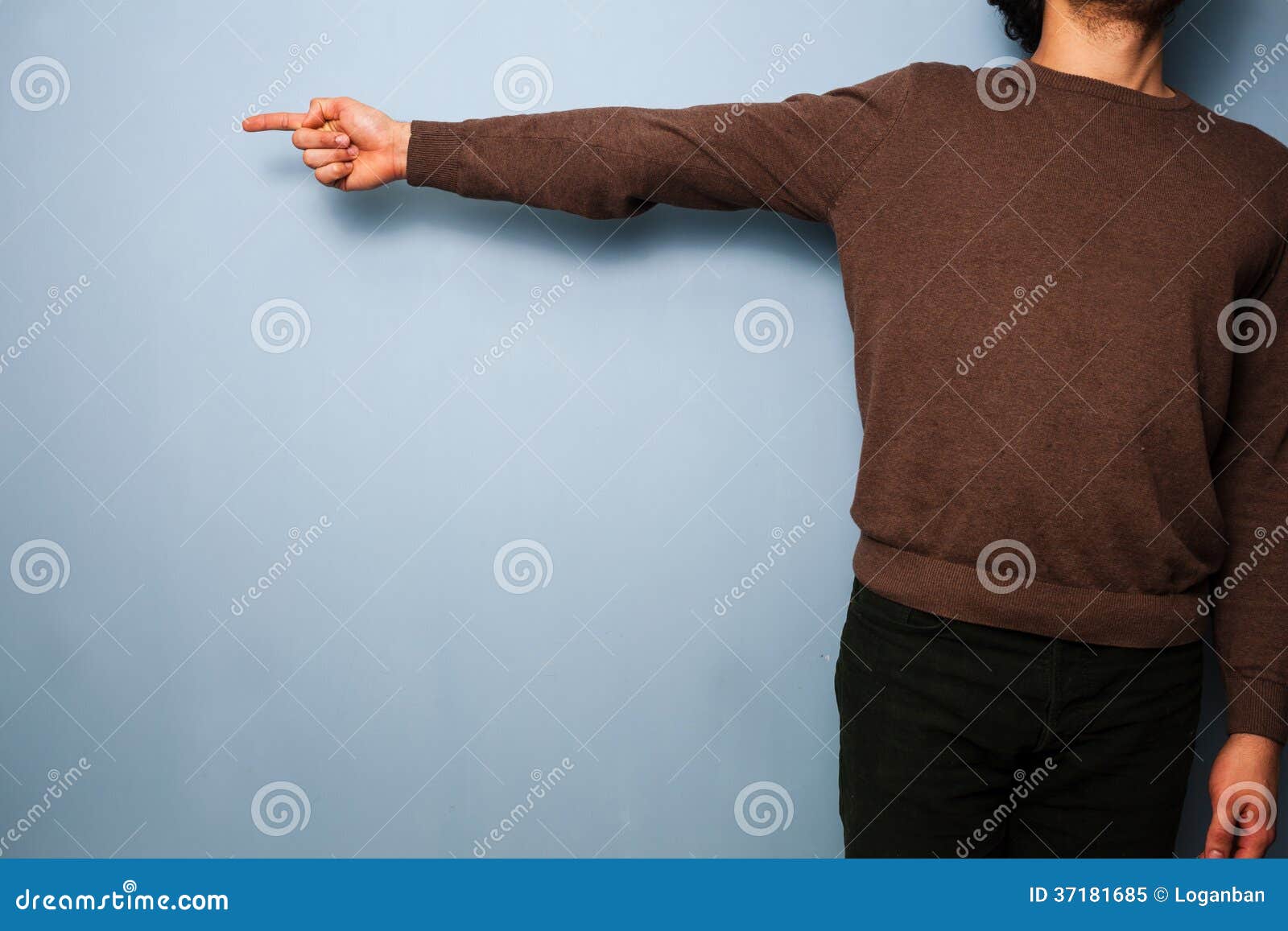 Young man is pointing stock image. Image of male, posing - 37181685
