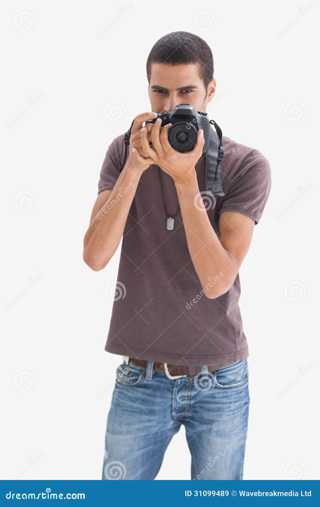 Young Man Pointing His Camera at the Camera Stock Image - Image of ...
