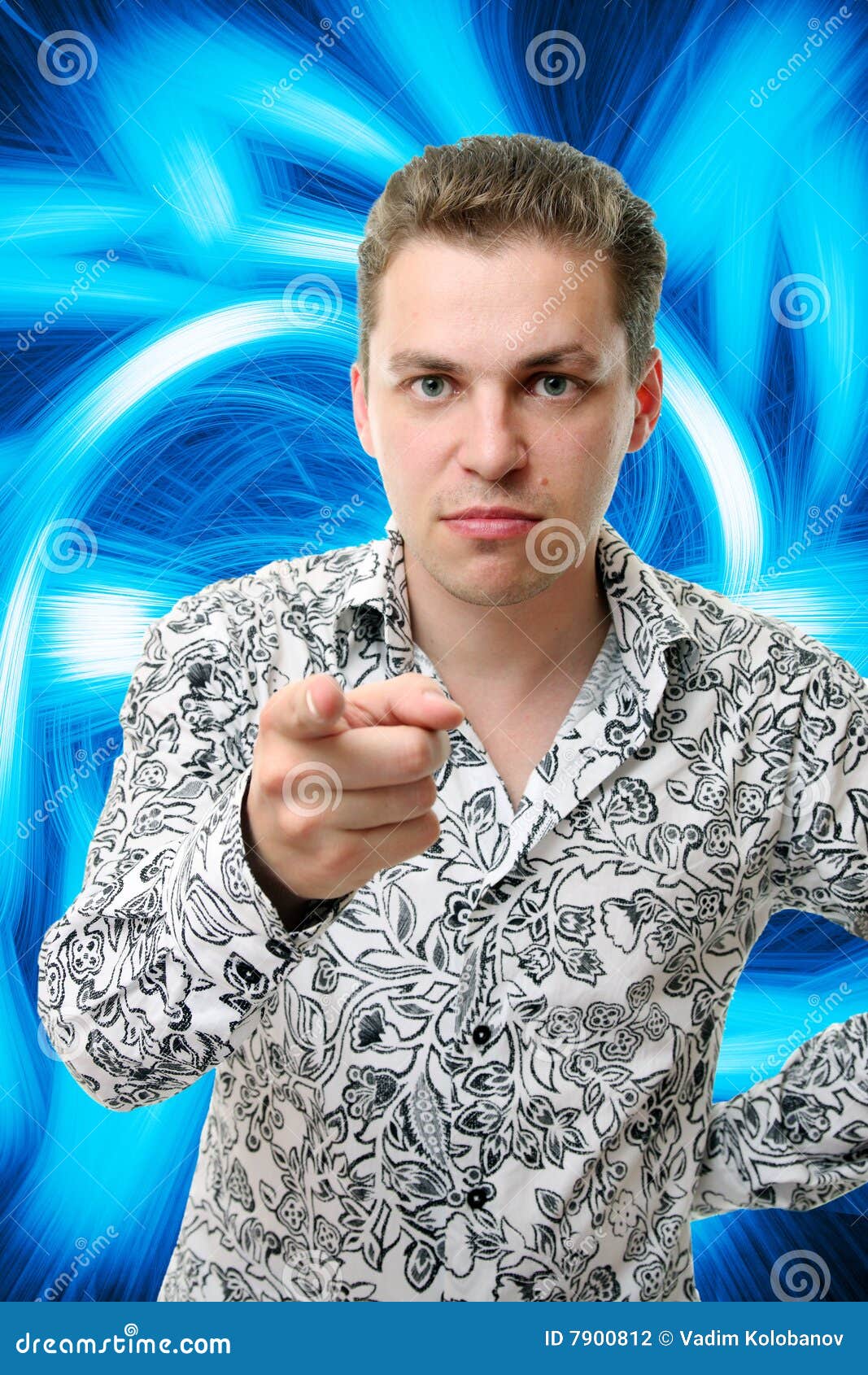 Young Man Pointing His Finger Stock Photo - Image of choose, fashion ...
