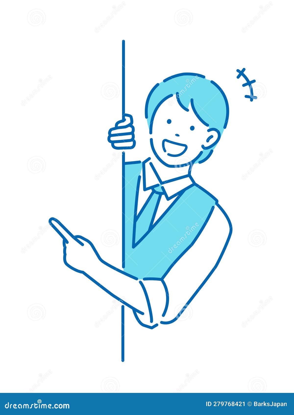 Young Man Pointing (introducing ) Vector Illustration Stock Vector ...
