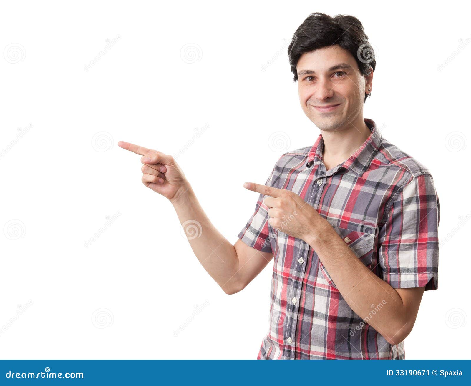 Young man pointing stock image. Image of happy, joyful - 33190671