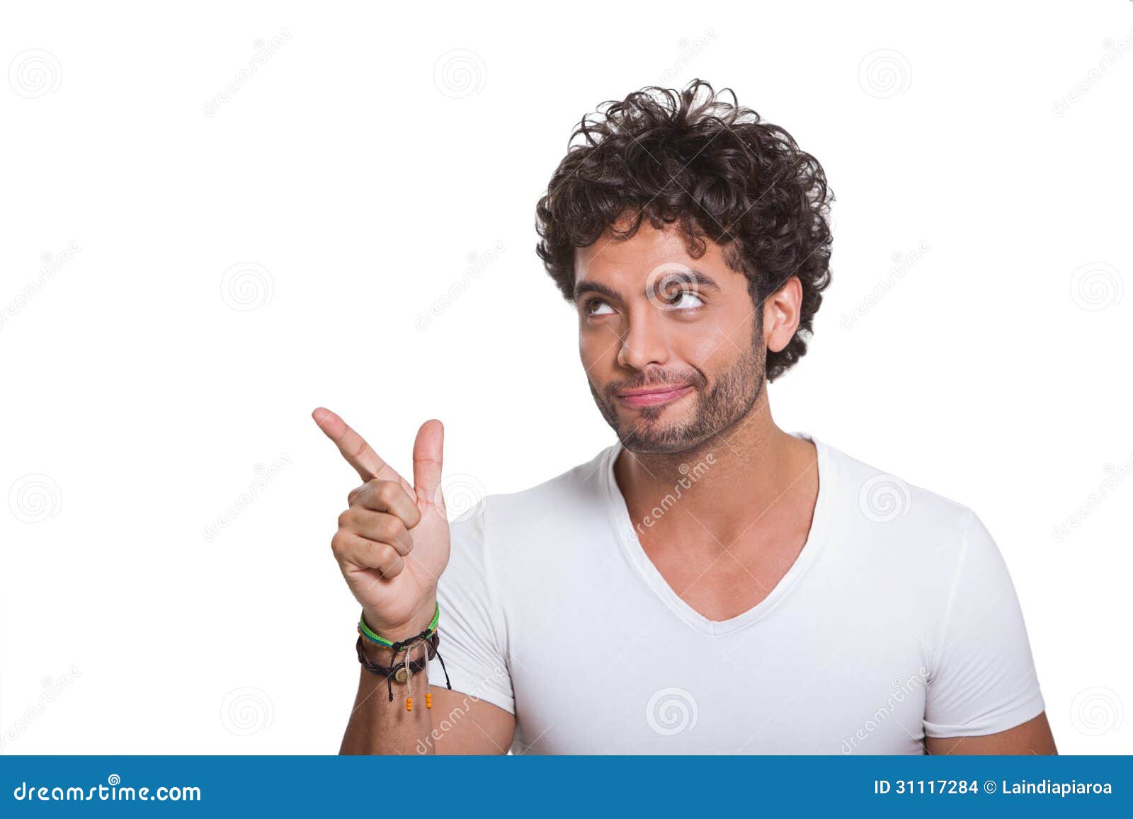 Young Man Pointing Out with Finger Stock Photo - Image of healthy, 2529 ...