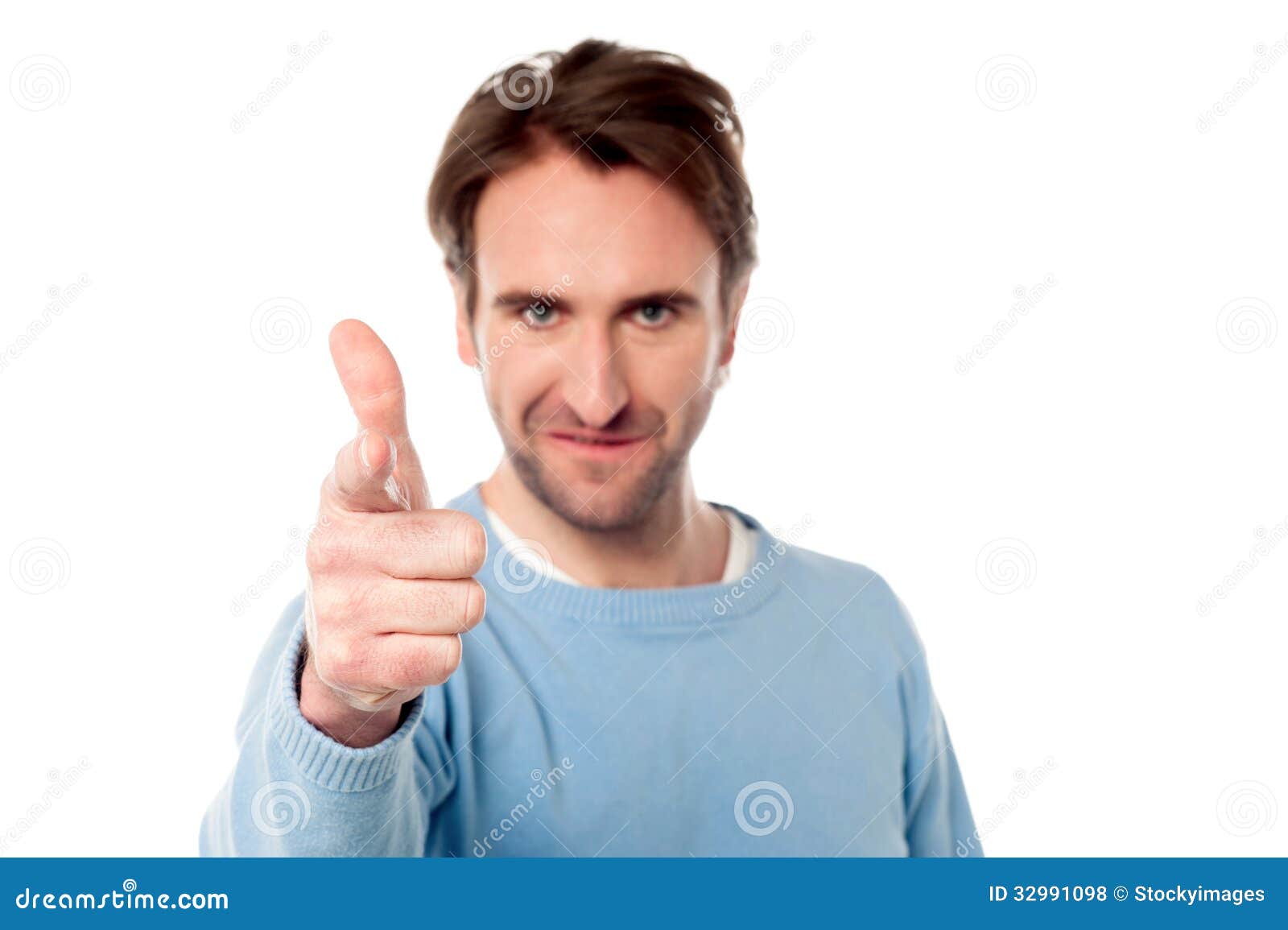 Young Man Pointing Towards You Stock Photo - Image of indicating ...